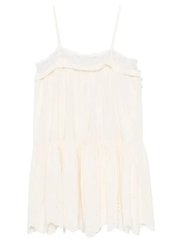 Chloé Lace-trim Mini Dress - Neutrals