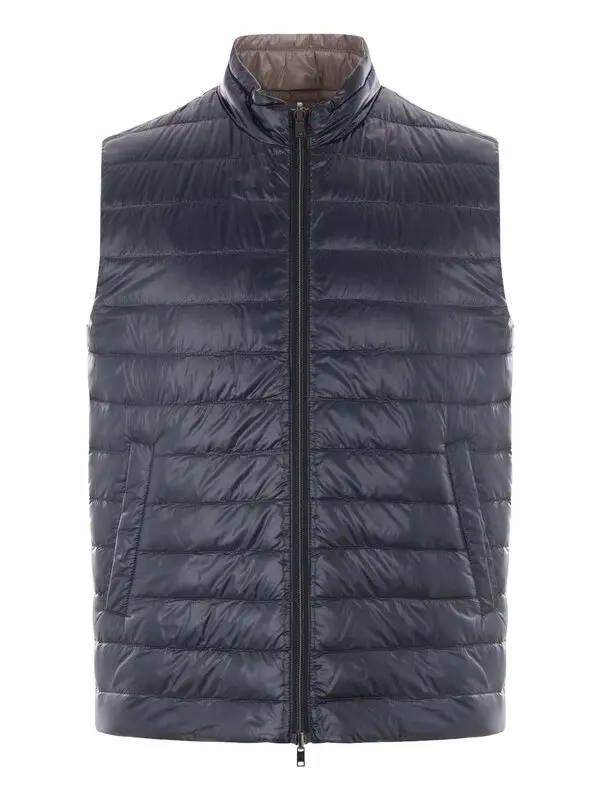 Herno Quilted Reversible Gilet - Blue