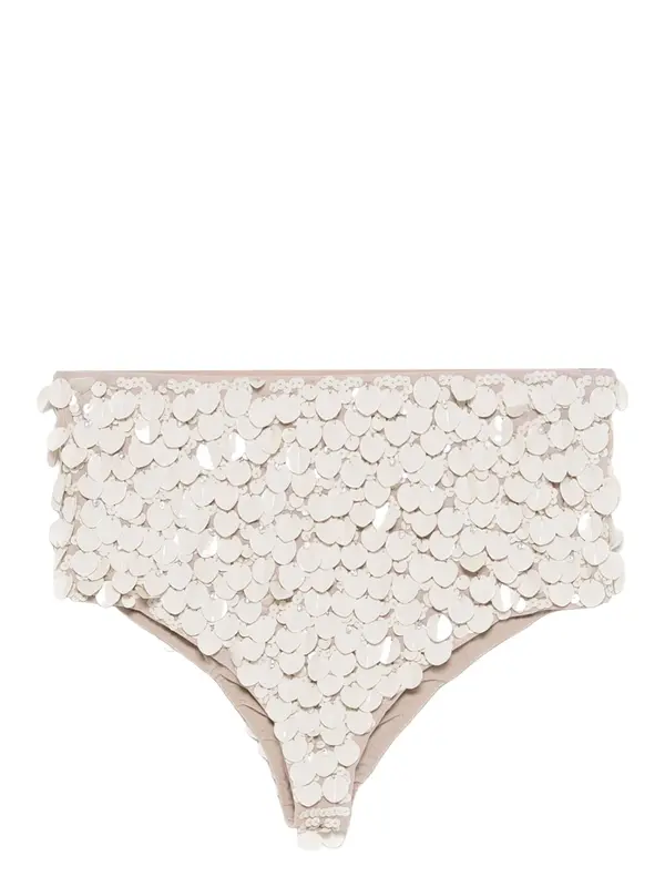 P.a.r.o.s.h Sequinned Mini Shorts - Neutrals