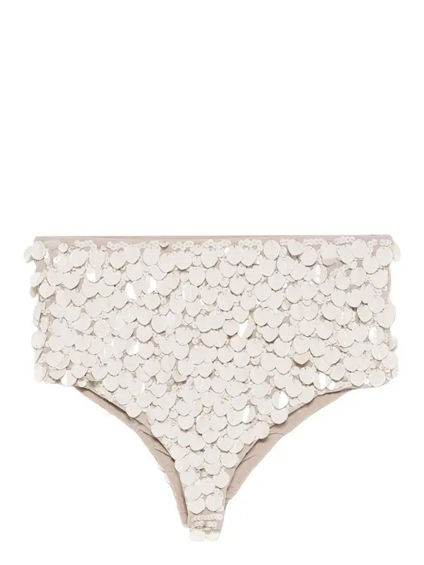 P.a.r.o.s.h Sequinned Mini Shorts - Neutrals