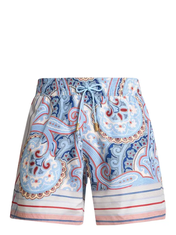 Etro Paisley-print Swim Shorts - Blue