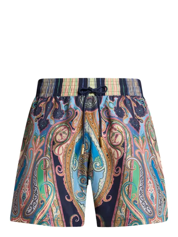 Etro Paisley-print Swim Shorts - Blue