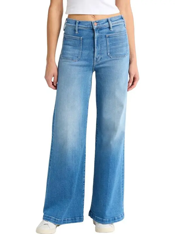 MOTHER The Hustler Roller Patch Pocket Wide Leg Jeans - Piece By Piece