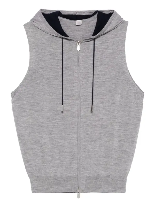 Eleventy Hooded Vest - Grey