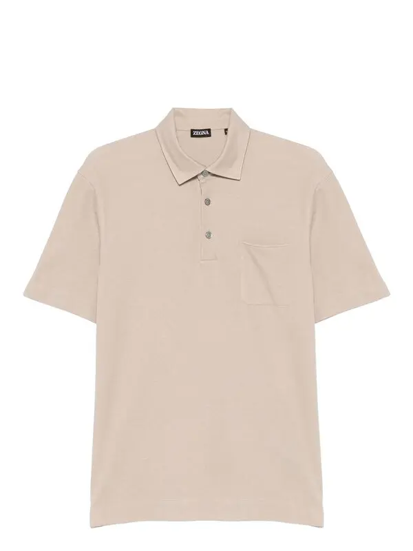 Zegna Cotton Polo Shirt - Neutrals
