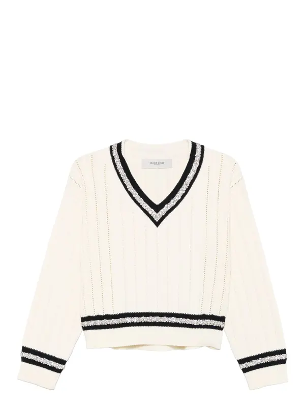 GOLDEN GOOSE Crystal-embellished Sweater - Neutrals