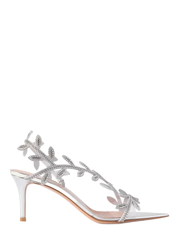 GIANVITO ROSSI Flavia 70 Crystal-embellished Slingback Sandals - Silver