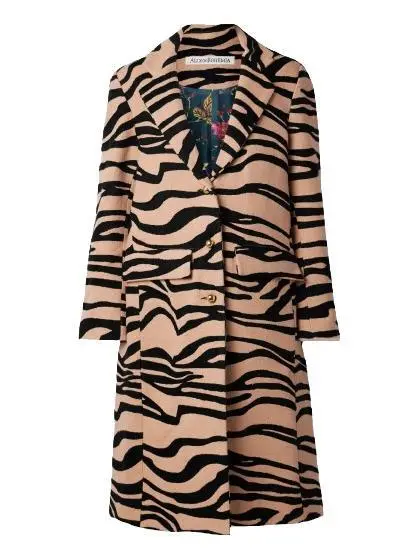 Alix Of Bohemia Zebra-jacquard Cotton-canvas Coat - Animal Print
