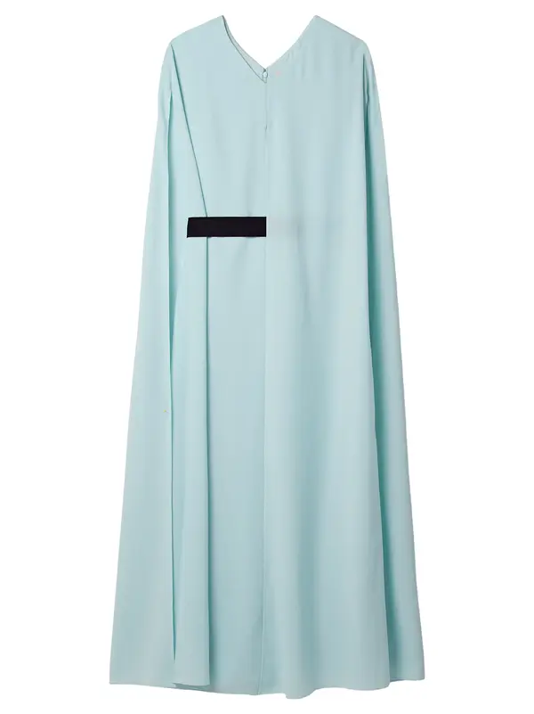 ROKSANDA Fyera Belted Cape-effect Crepe Midi Dress - Blue