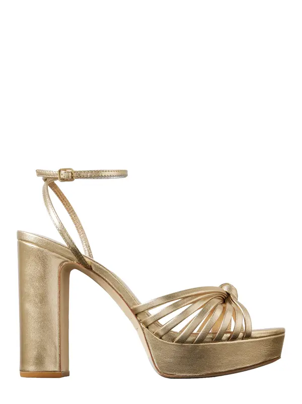 LOEFFLER RANDALL Rivka Knotted Leather Sandals - Gold