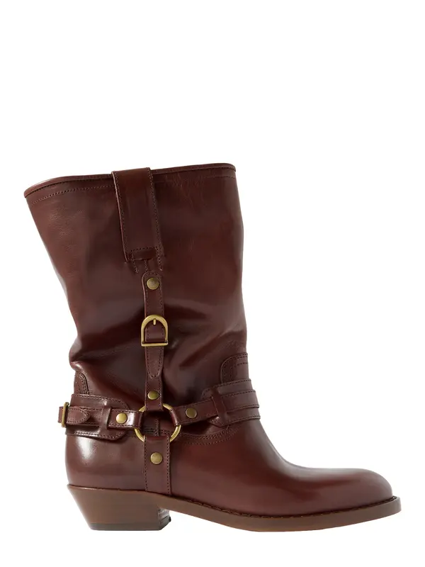 Isabel Marant Heiko Buckled Leather Boots - Brown