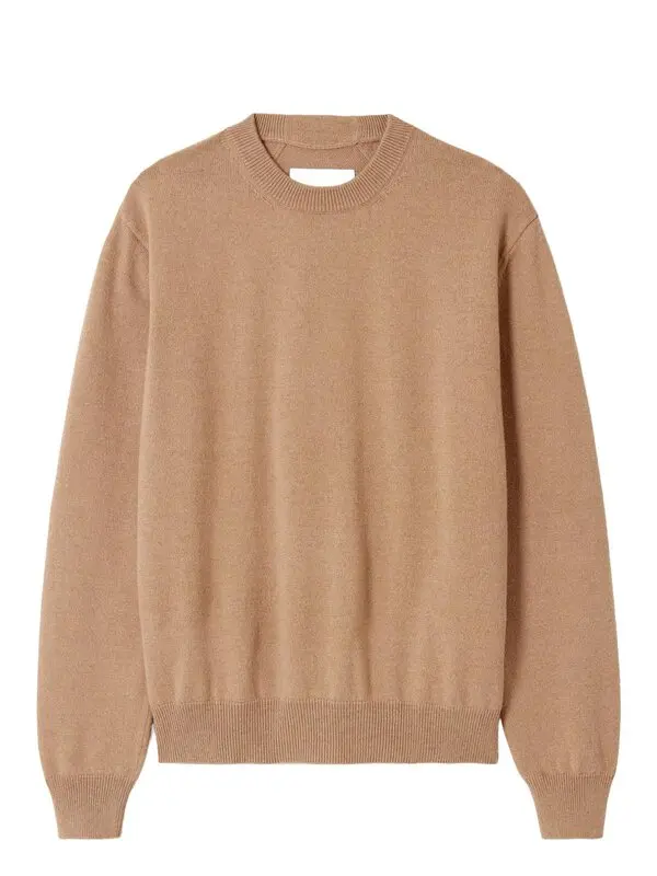 JIL SANDER Cashmere And Cotton-blend Crewneck Sweater - Brown
