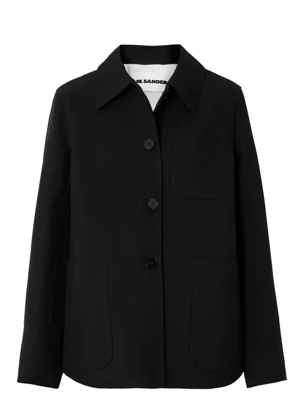 JIL SANDER Cotton-blend Twill Shirt Jacket - Black