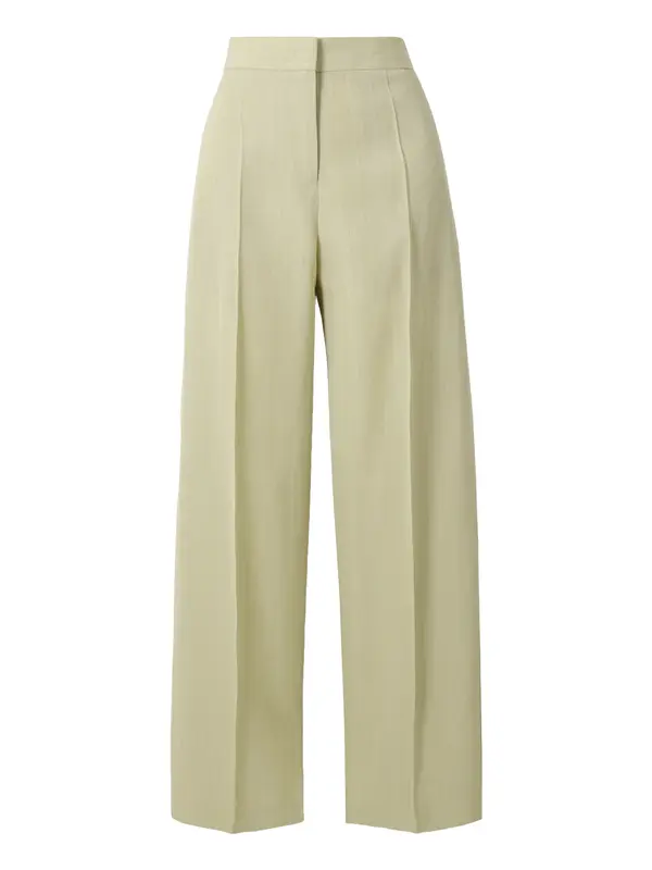 JIL SANDER Crepe Wide-leg Pants - Green