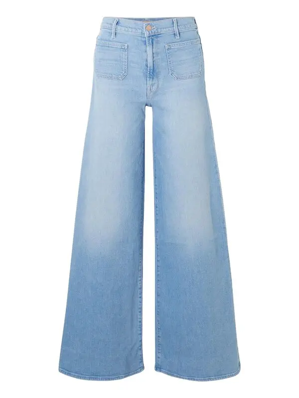 MOTHER The Patch Pocket Undercover Sneak High-rise Wide-leg Jeans - Blue