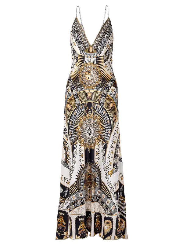 Camilla Crystal-embellished Printed Maxi Dress - Multi