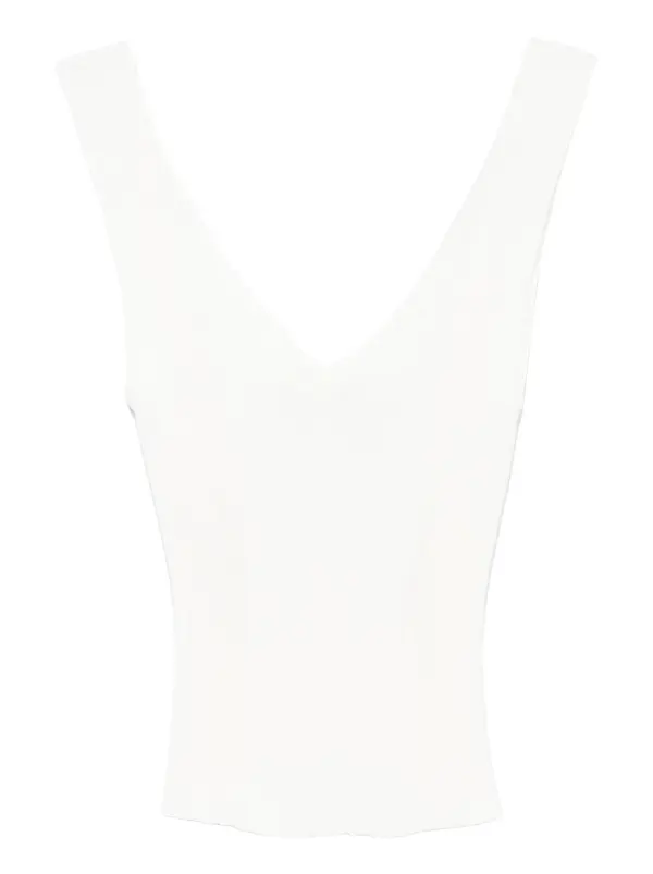 GOLDEN GOOSE Ribbed Tank Top - Neutrals