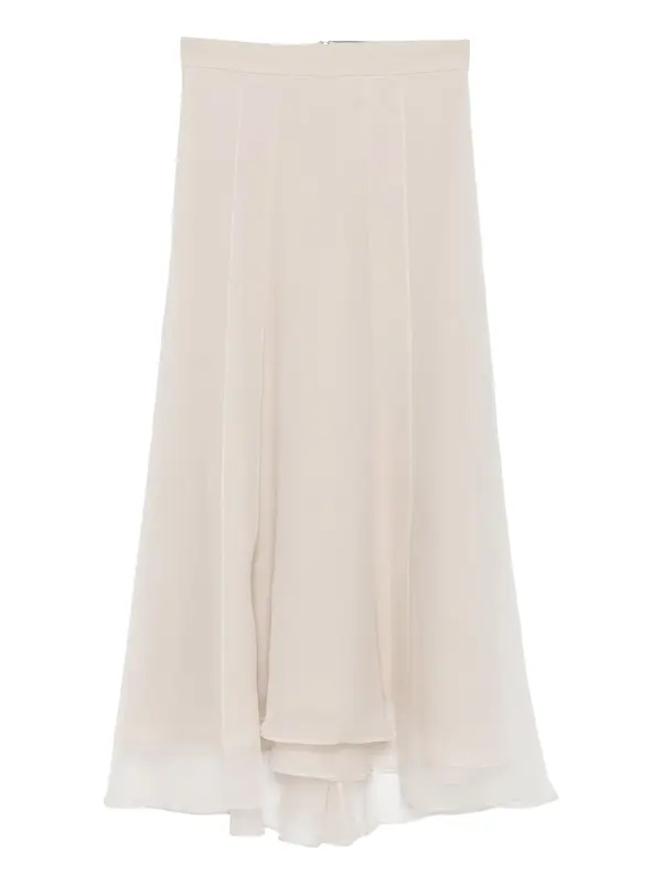 Brunello Cucinelli Silk Maxi Skirt - Neutrals