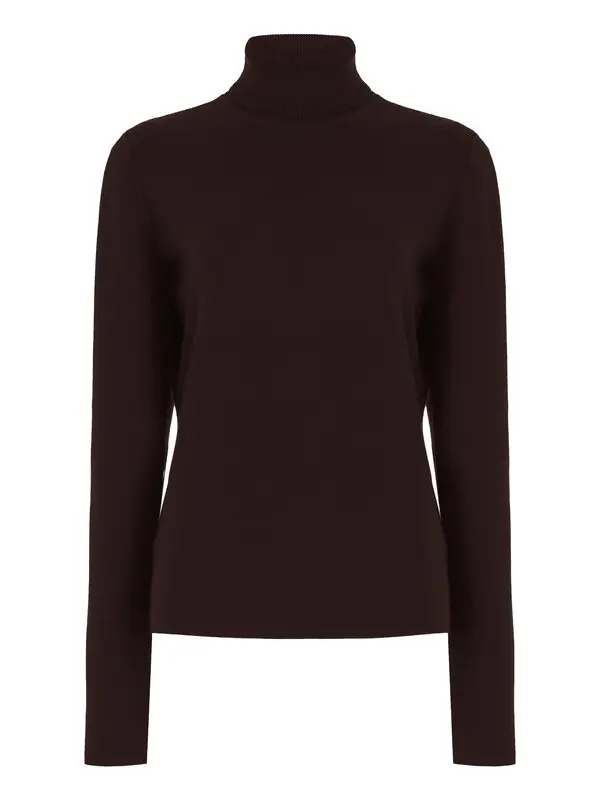 Gabriela Hearst May Knit Turtleneck In Merino Wool Cashmere - Chocolate