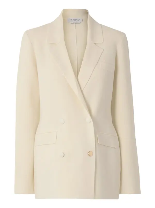 Gabriela Hearst Bowen Knitted Wool Double-breasted Blazer - Neutrals