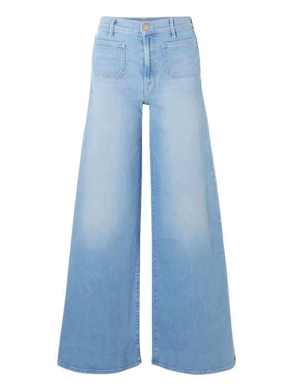 MOTHER The Patch Pocket Undercover Sneak High-rise Wide-leg Jeans - Blue