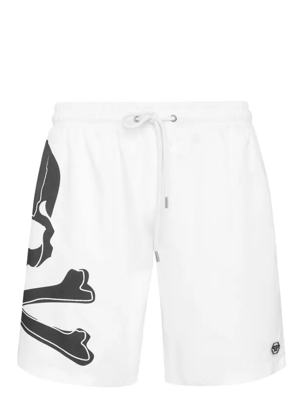 Philipp Plein Skull & Bones Swim Shorts - White