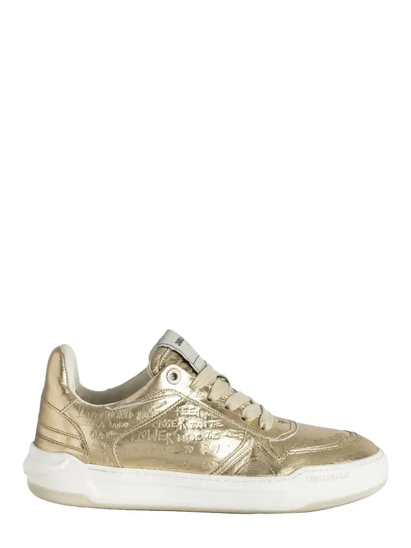 Zadig&Voltaire Wings Leather Sneakers - Gold