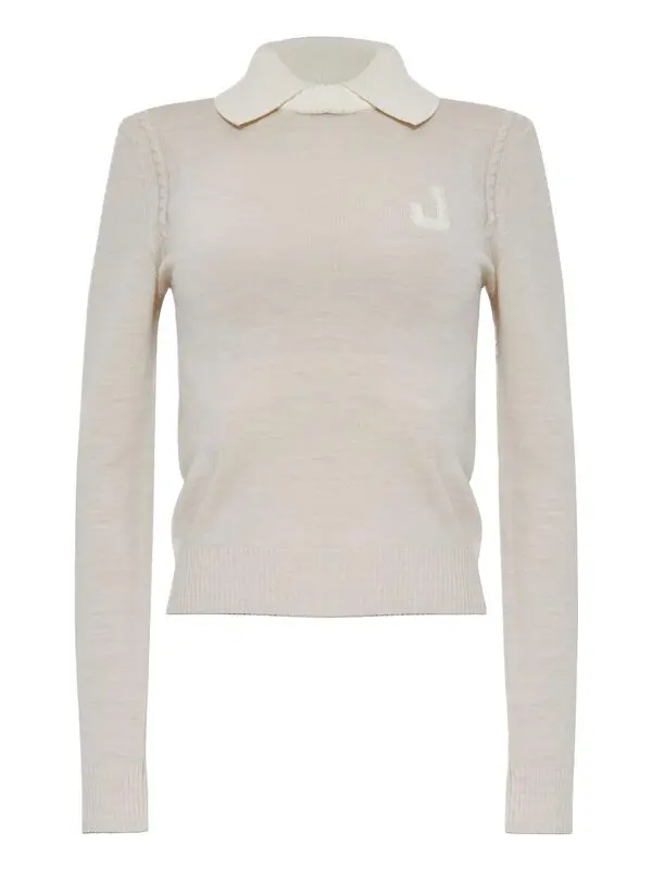 Jacquemus Tricot Polo Top - Neutrals