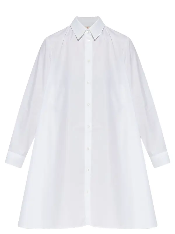 Marni Logo-embroidered Shirt Dress - White