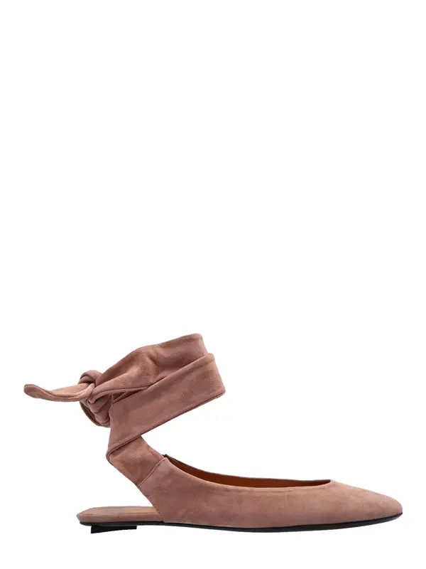 Attico Tie-fastening Ankle Strap Flats - Brown