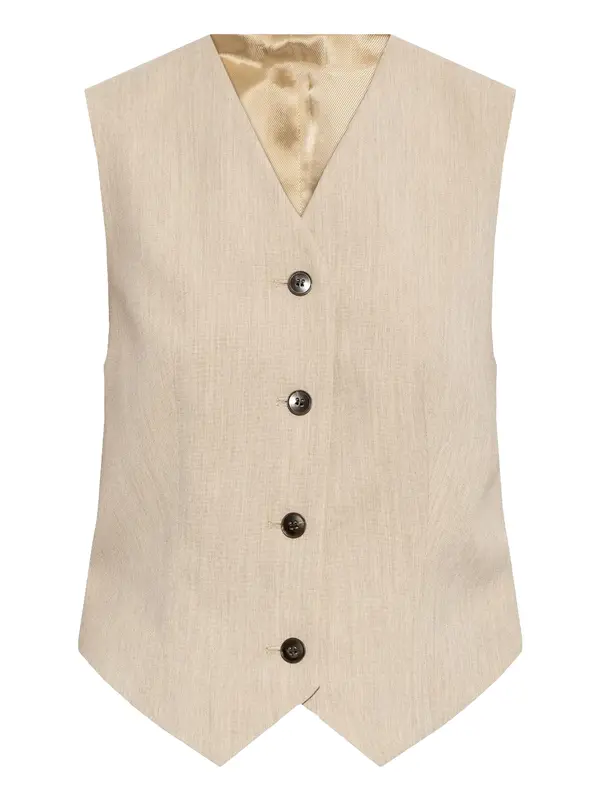 BY MALENE BIRGER V-neck Sleeveless Vest - Neutrals