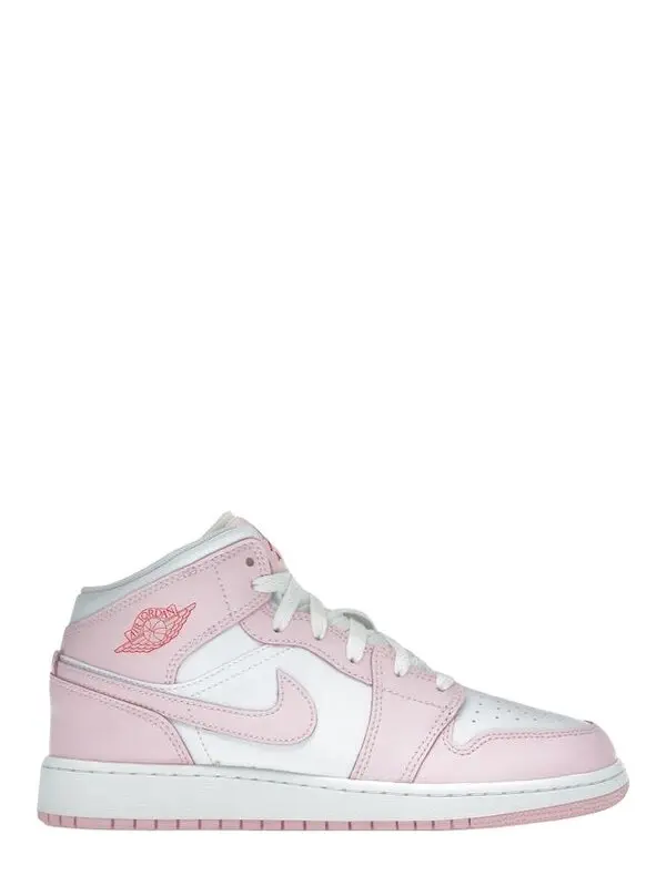 JORDAN 1 Mid Sneakers - Pink Foam/fire Red/white