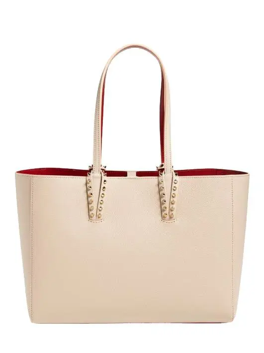 CHRISTIAN LOUBOUTIN Small Cabata Soft Leather Tote - Pearl/gold