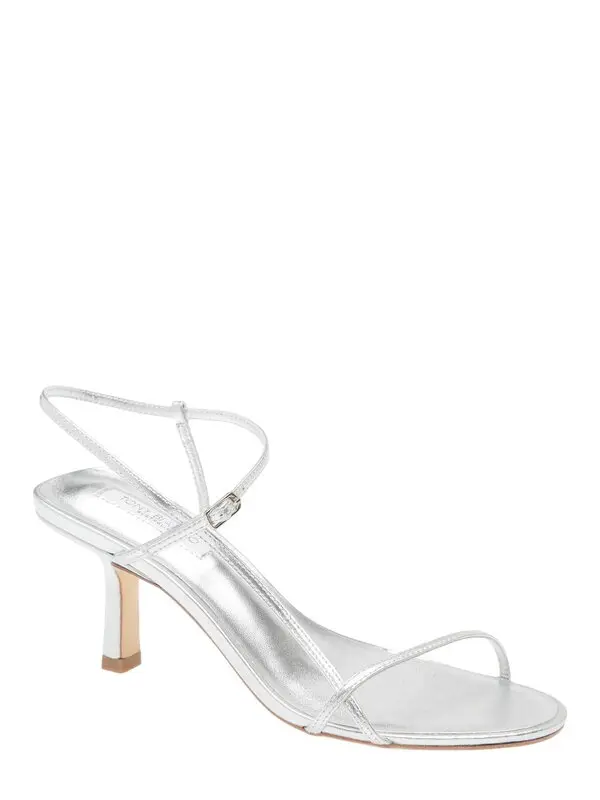 TONY BIANCO Caprice Ankle Strap Sandal - Silver Nappa Metallic
