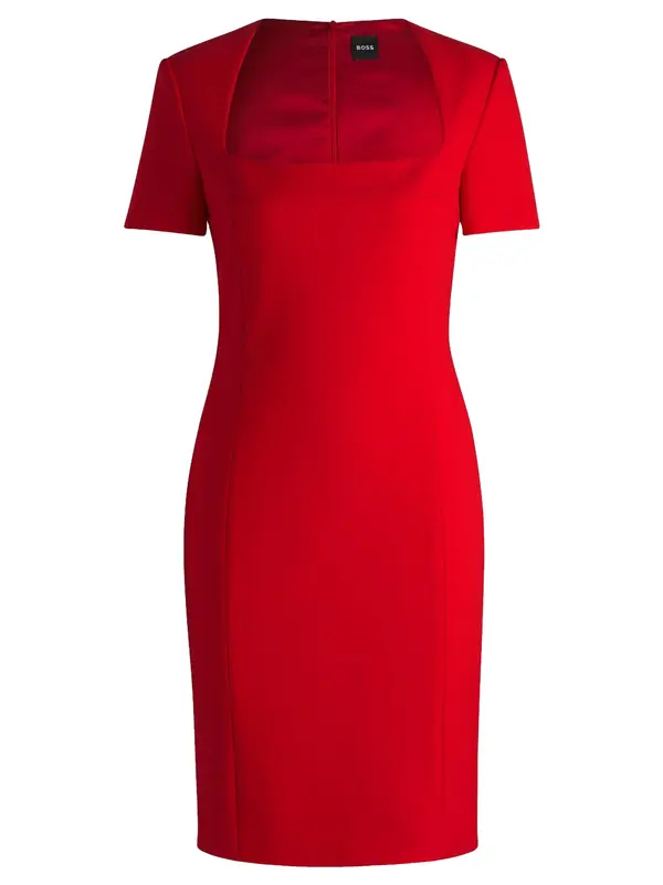 Hugo Boss Short-sleeve Midi Dress - Red