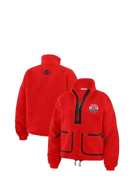 WEAR BY ERIN ANDREWS New Jersey Devils Fleece Half-zip Jacket - Red