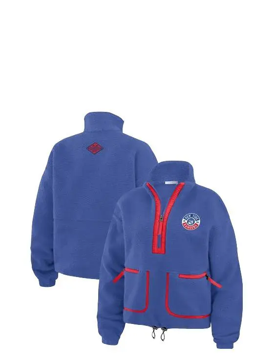 WEAR BY ERIN ANDREWS New York Rangers Polar Fleece Half-zip Jacket - Blue