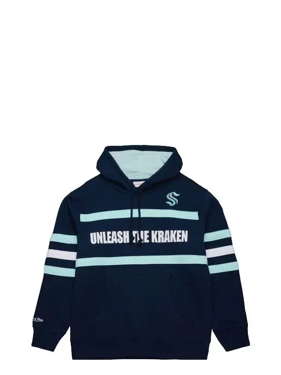 Mitchell & Ness Seattle Kraken Head Coach Slogan Pullover Hoodie - Navy