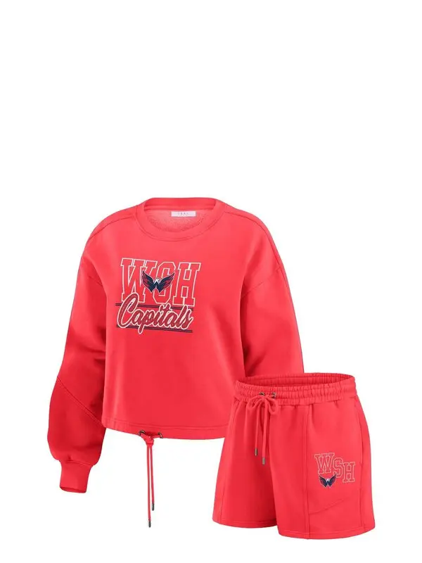 WEAR BY ERIN ANDREWS Washington Capitals Fleece Sweatshirt And Shorts Set - Red