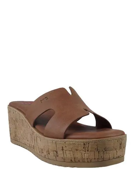 NATIONAL COMFORT Maxinne Platform Wedge Sandal - Tan Leather