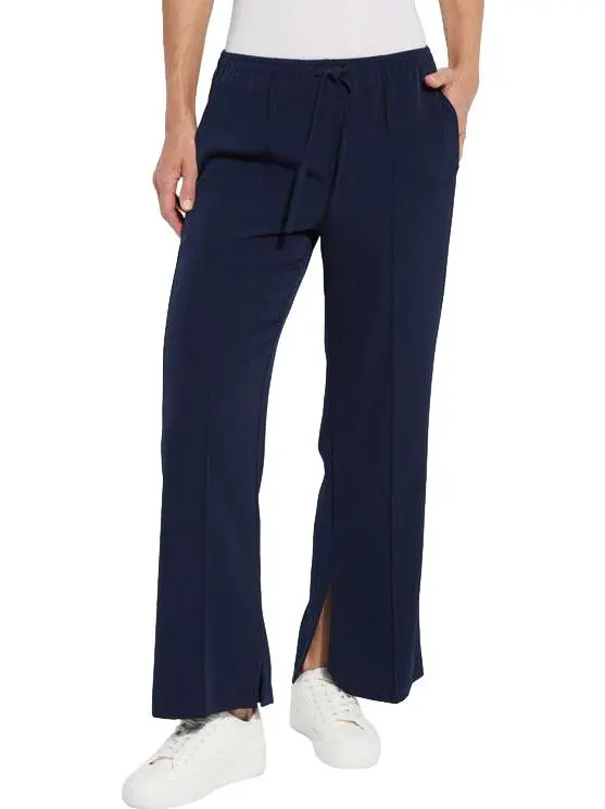 Lyssé Genevieve Drawstring Slit Pants - True Navy