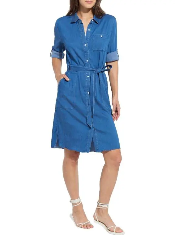 Lyssé Delphine Chambray Shirtdress - Midwash