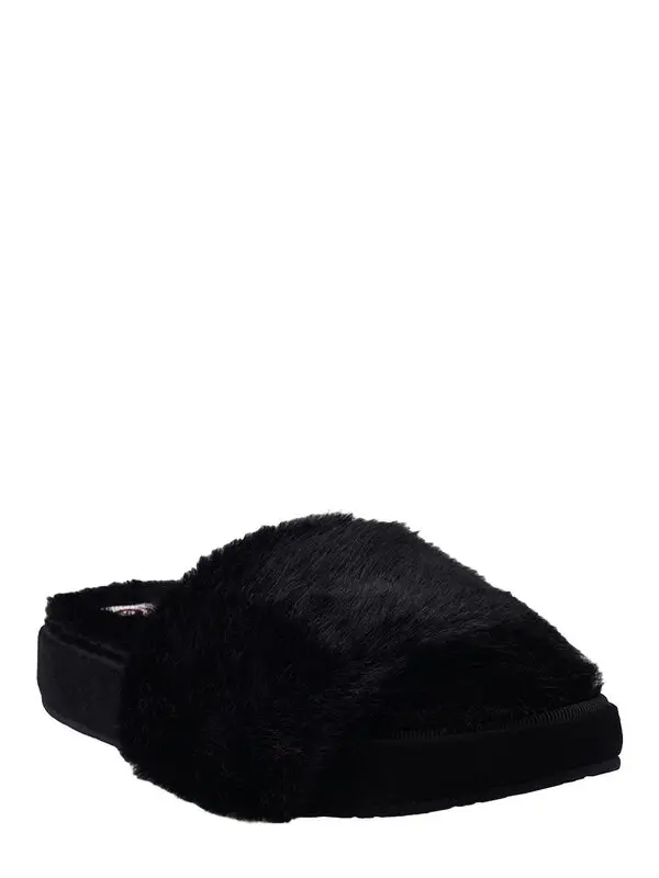 NATIONAL COMFORT Macklin Faux Fur Slipper - Blkfx