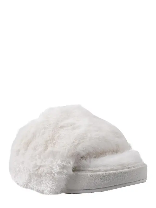 NATIONAL COMFORT Macklin Faux Fur Slipper - White