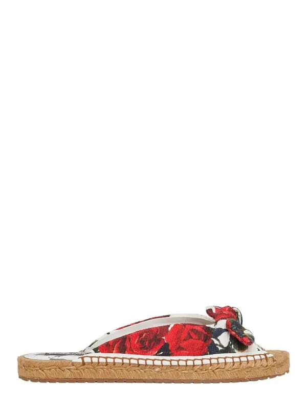 Dolce & Gabbana Floral Knot Espadrille Slides - Rosa