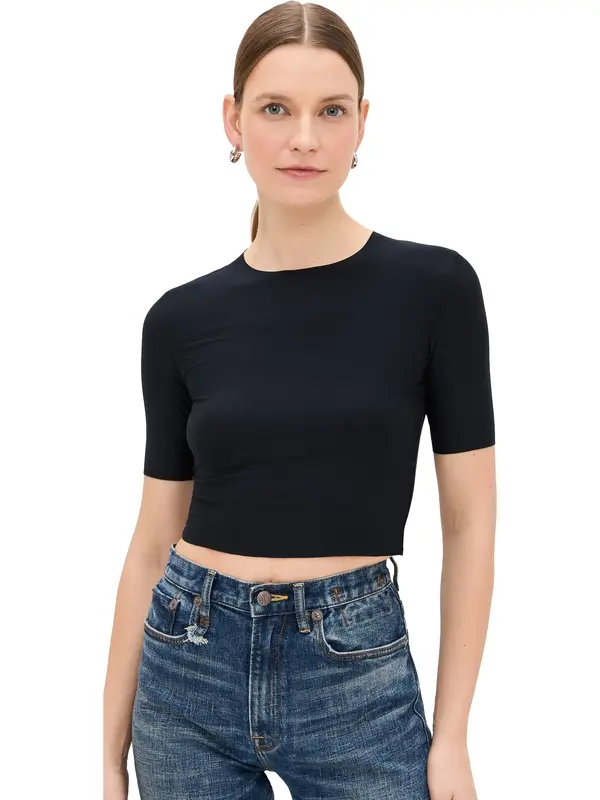 Commando Butter Cropped Tee - Black