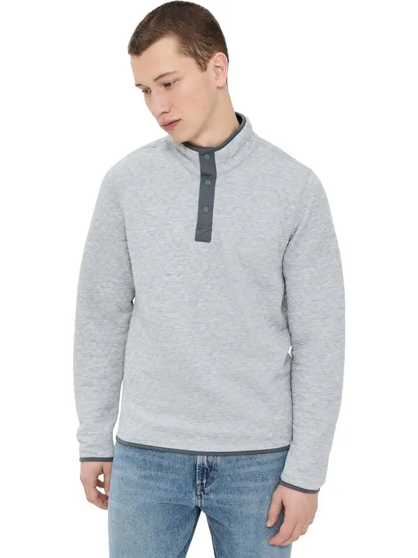 Marine Layer Reversible Corbet Pullover - Charcoal/heather Grey