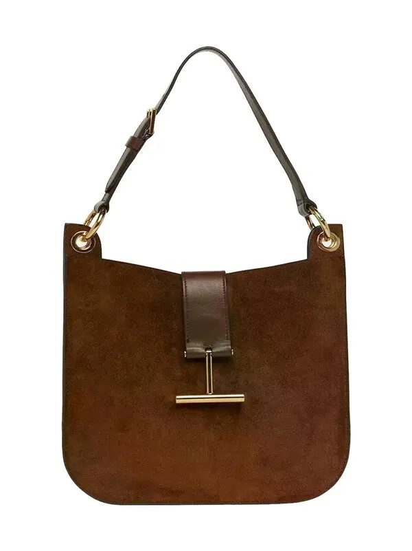 TOM FORD Tara Small Hobo Crossbody Bag - Whiskey