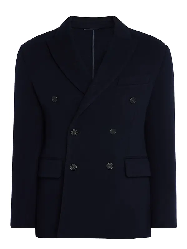 Anderson & Sheppard Double-breasted Knit Blazer - Navy