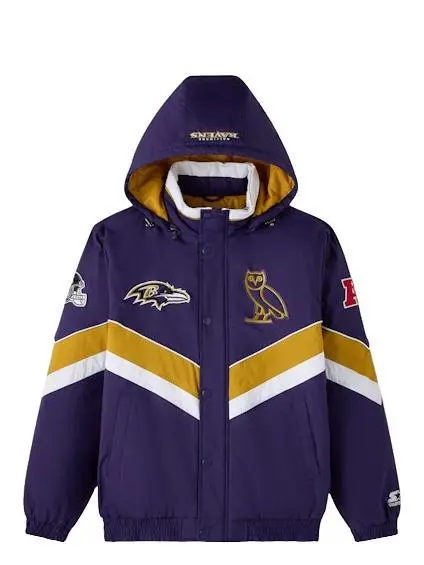 OVO X Nfl Baltimore Ravens Starter Sideline Puffer Jacket - Purple